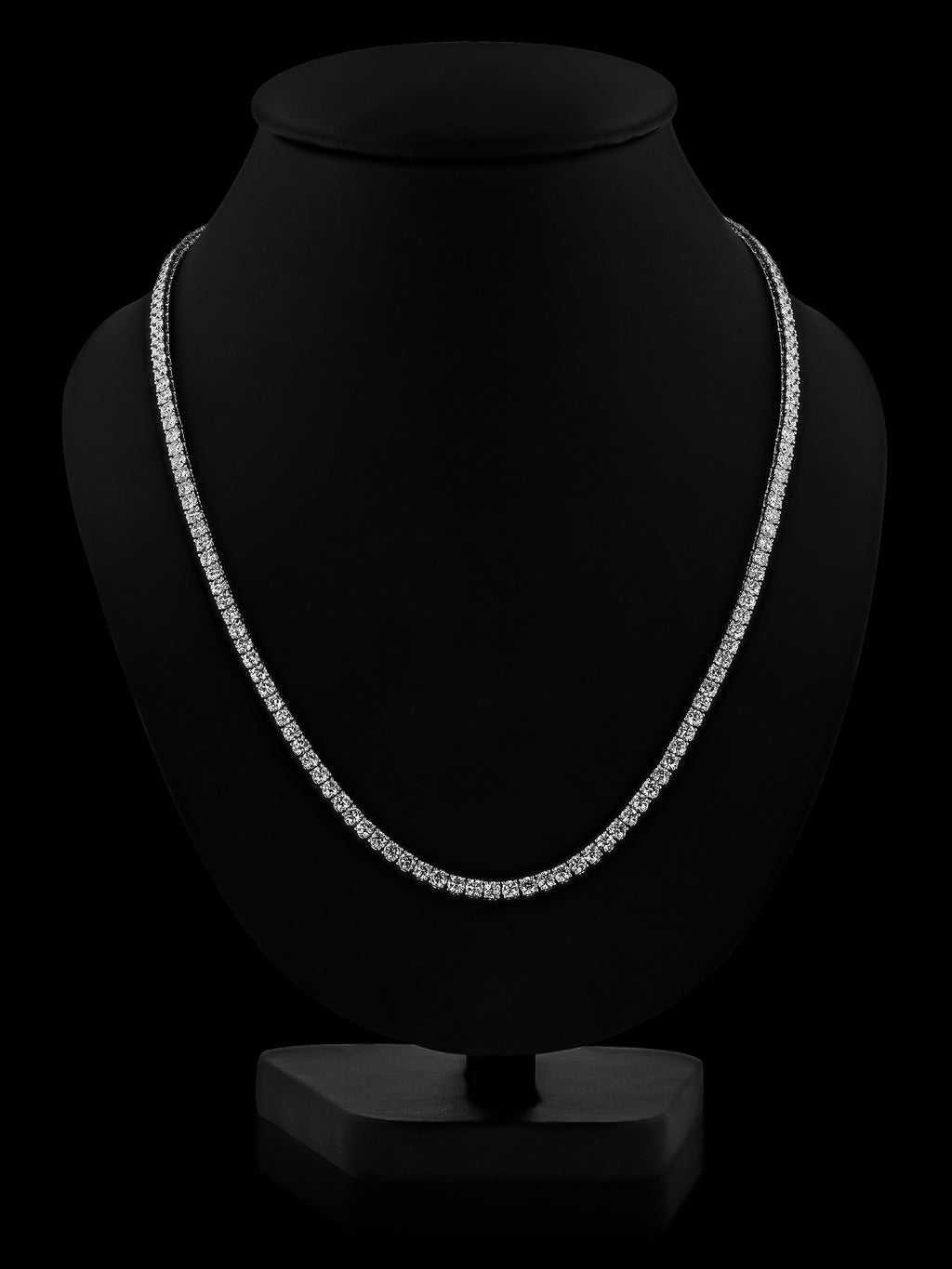 25 Carats - 3.6mm Classic 4-Prong Tennis Chain (LGD) - 18 Pointers Eac ...